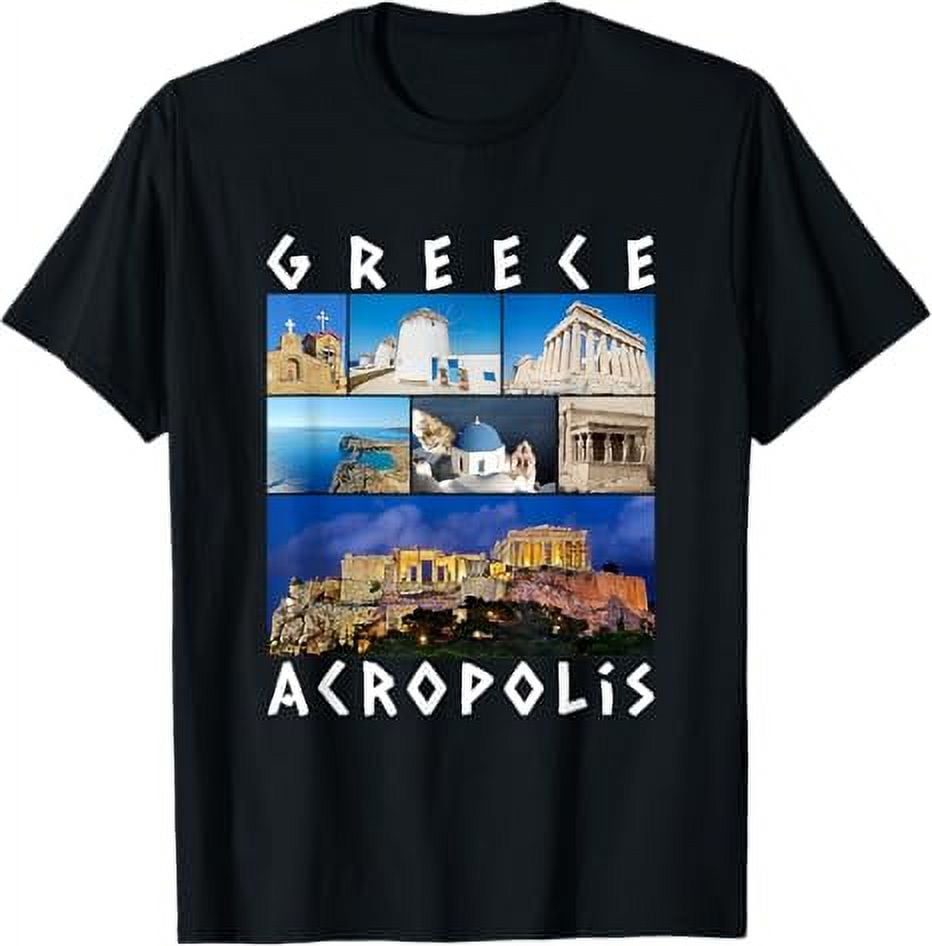 Greece Acropolis Famous Sights Gallery Traveler Souvenir T-Shirt ...