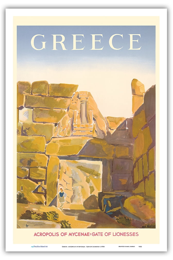 Greece - Acropolis of Mycenae - Gate of Lionesses - Vintage Travel ...