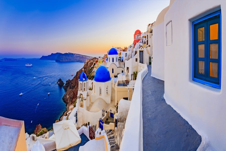 Greece Aegean Coast Beautiful Coast View Room Decor Portrait Backdrop ...