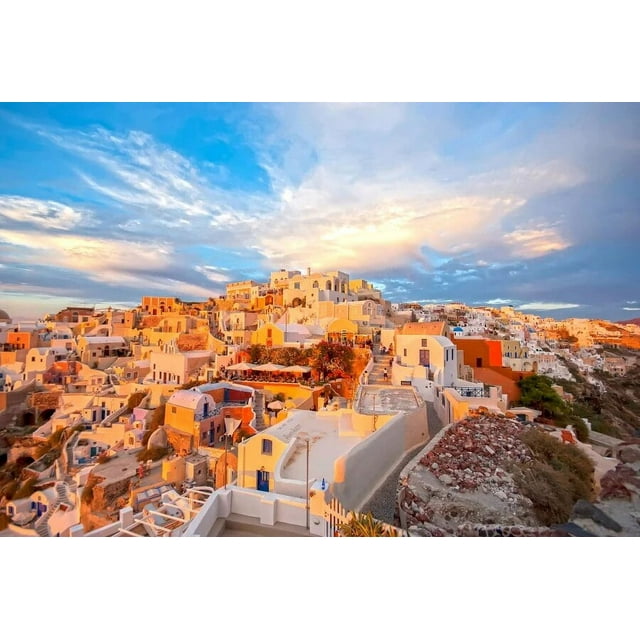 Greece Aegean Coast Beautiful Coast View Room Decor Portrait Backdrop ...