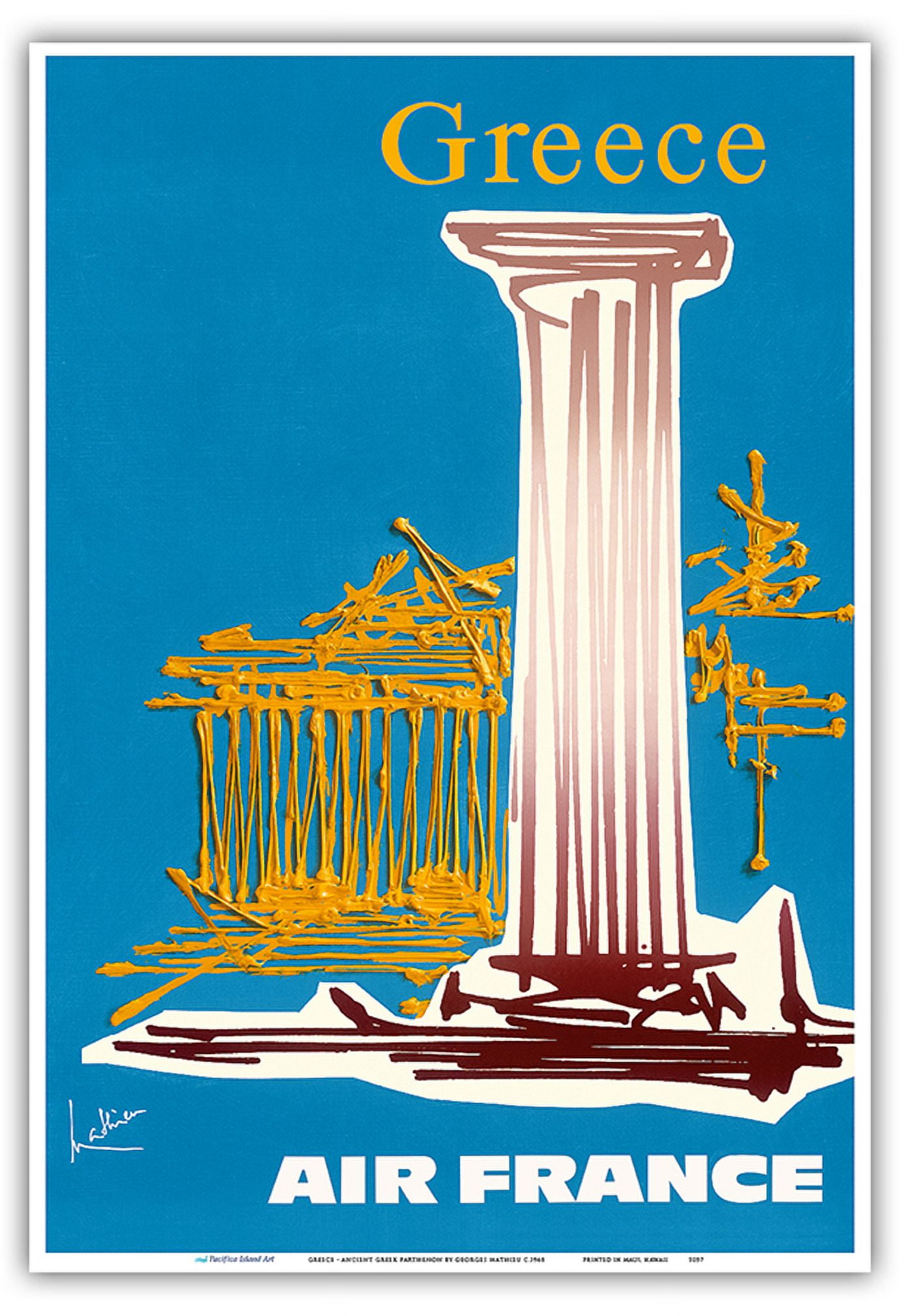 Greece - Ancient Greek Parthenon - Doric Column - France - Vintage ...
