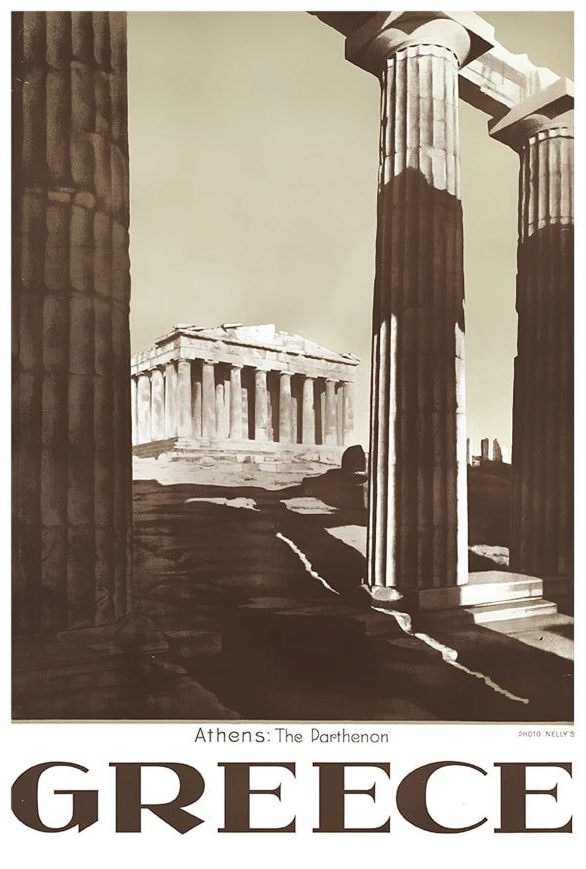 Greece - Athens - Vintage Travel Poster (12x18Inches(BlackWood-Framed ...