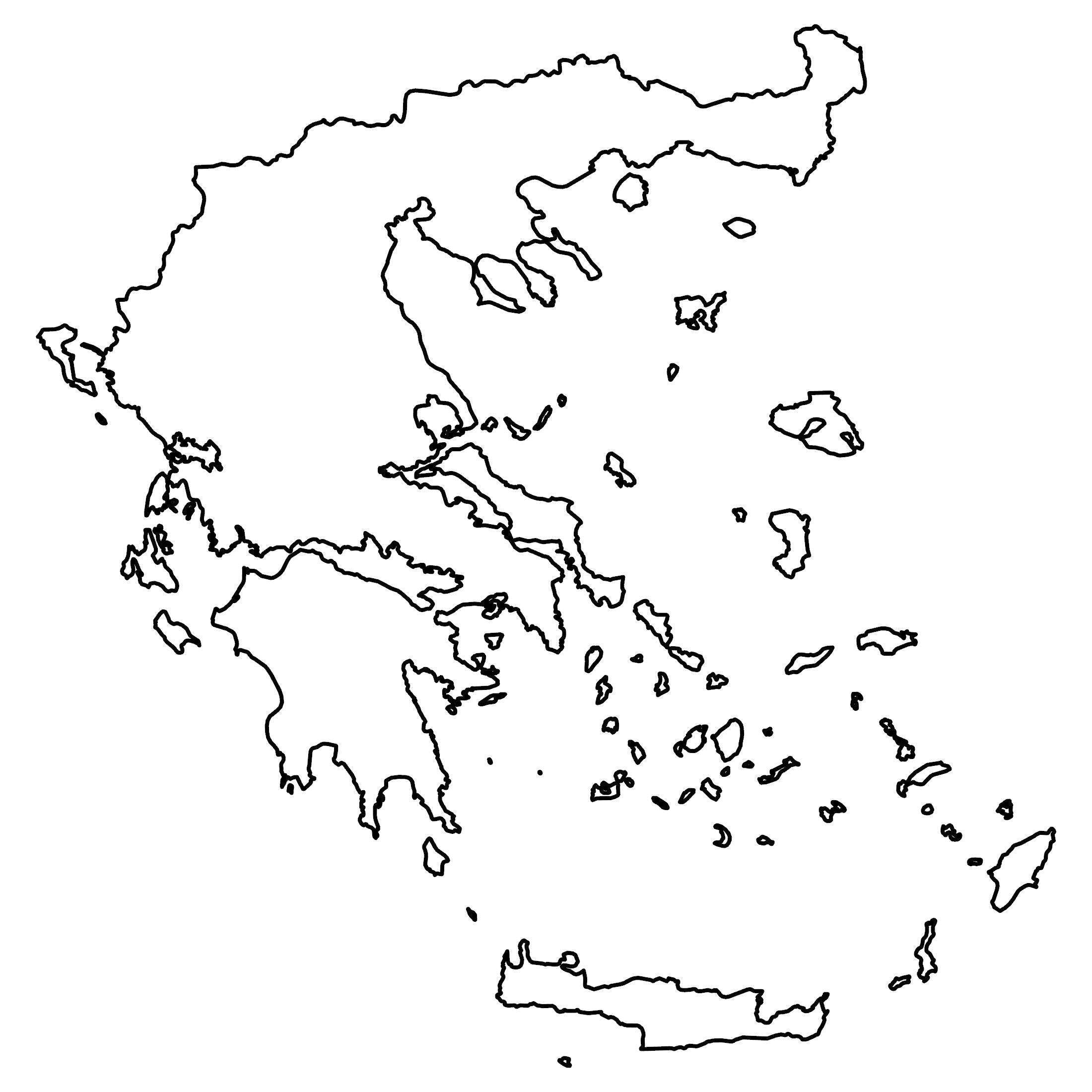 Greece Blank Outline Map GLOSSY POSTER PICTURE PHOTO PRINT BANNER ...