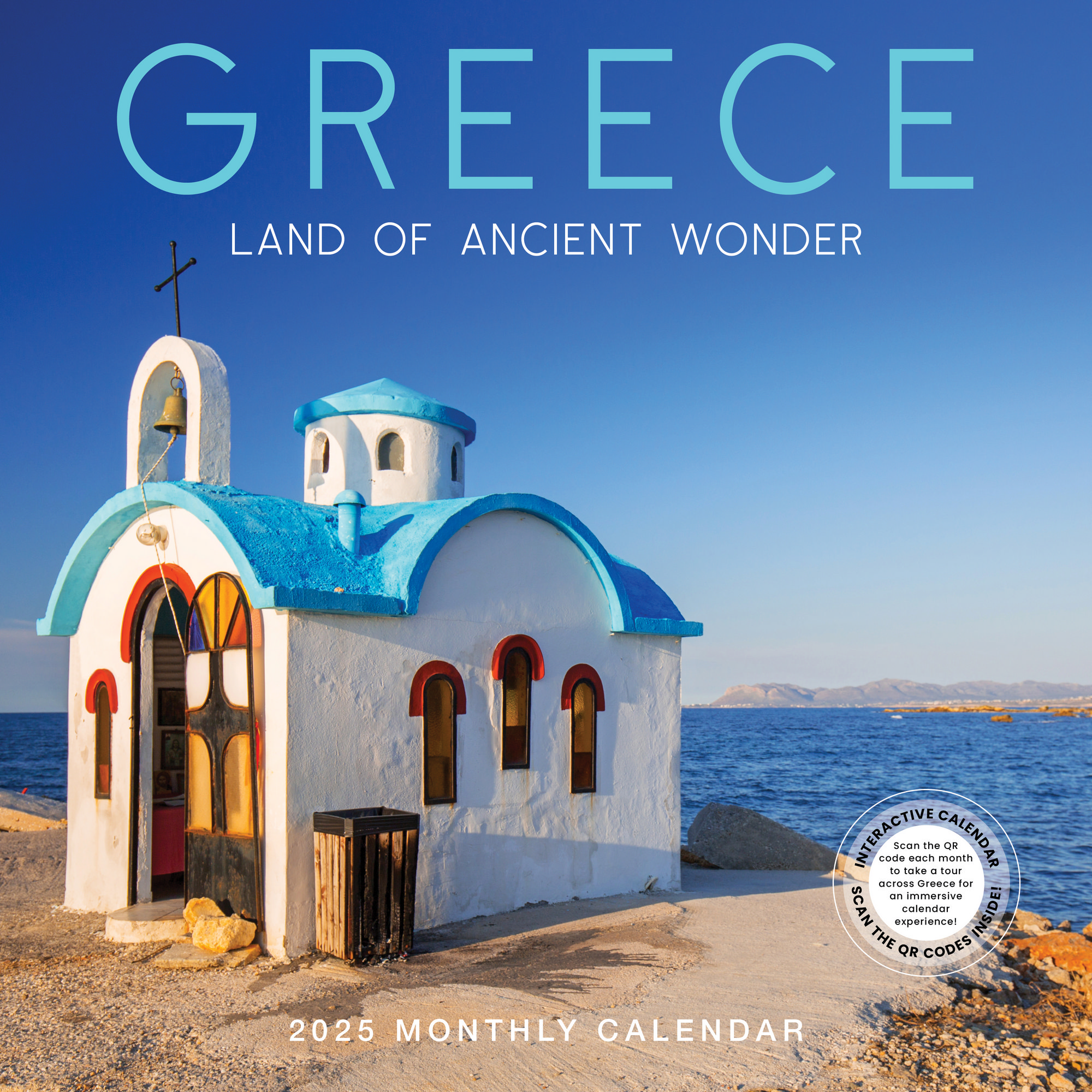 Greece Calendar 2025 | 12" x 24" Greek Travel Wall Calendar 12 Month ...