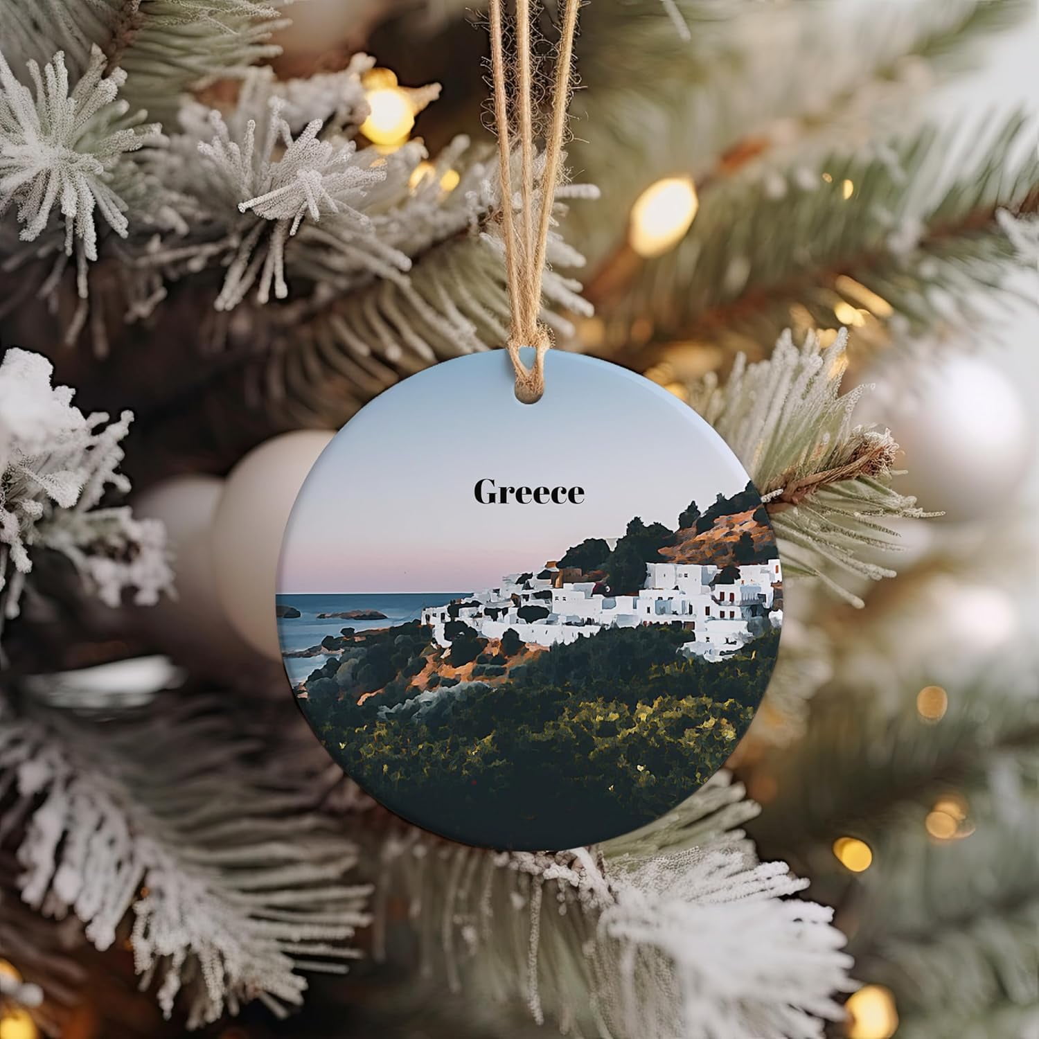 Greece Christmas Ornament, Greece Gift, Greece Travel, Christmas Decor ...