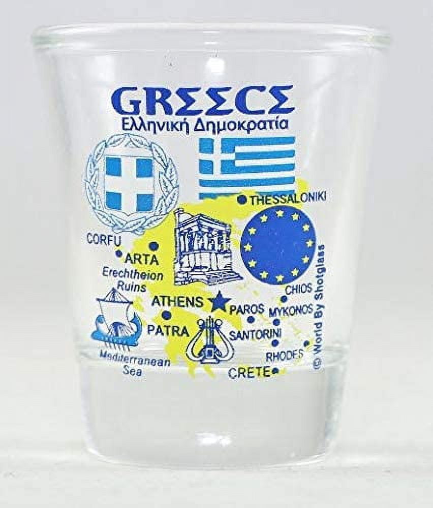 Greece EU Series Landmarks and Icons Collage Shot Glass - Walmart.com