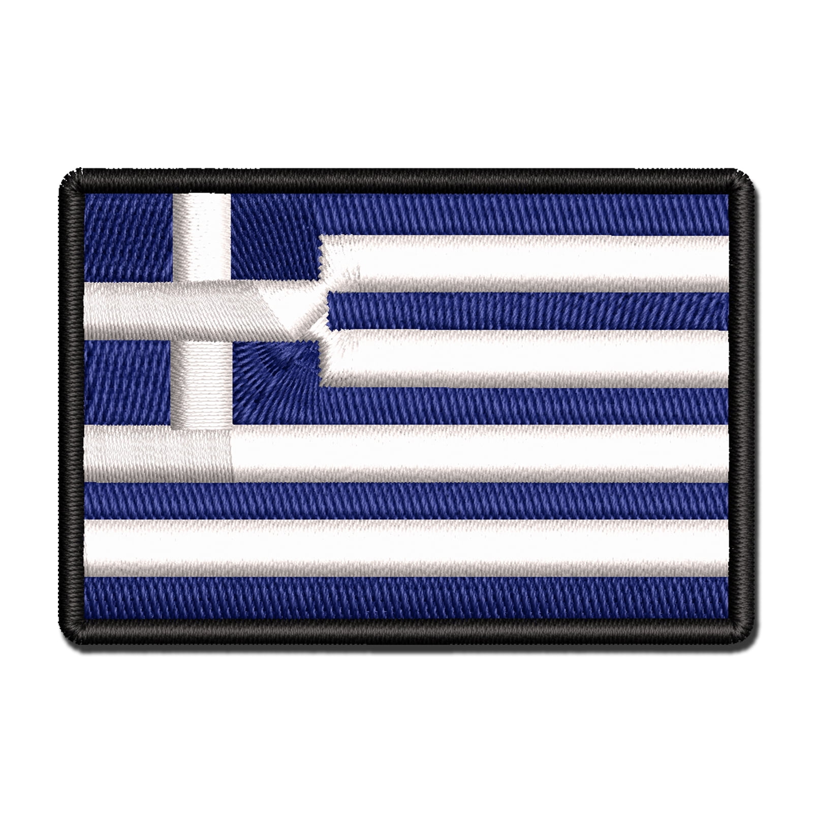 Greece Flag Applique Multi-Color Embroidered Iron-On Patch - 3 Inch Medium - Walmart.com