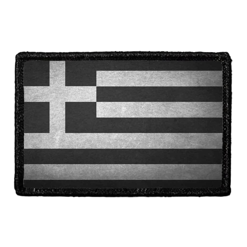 Greece Flag - Black and White - Distressed - Removable Patch - Walmart.com