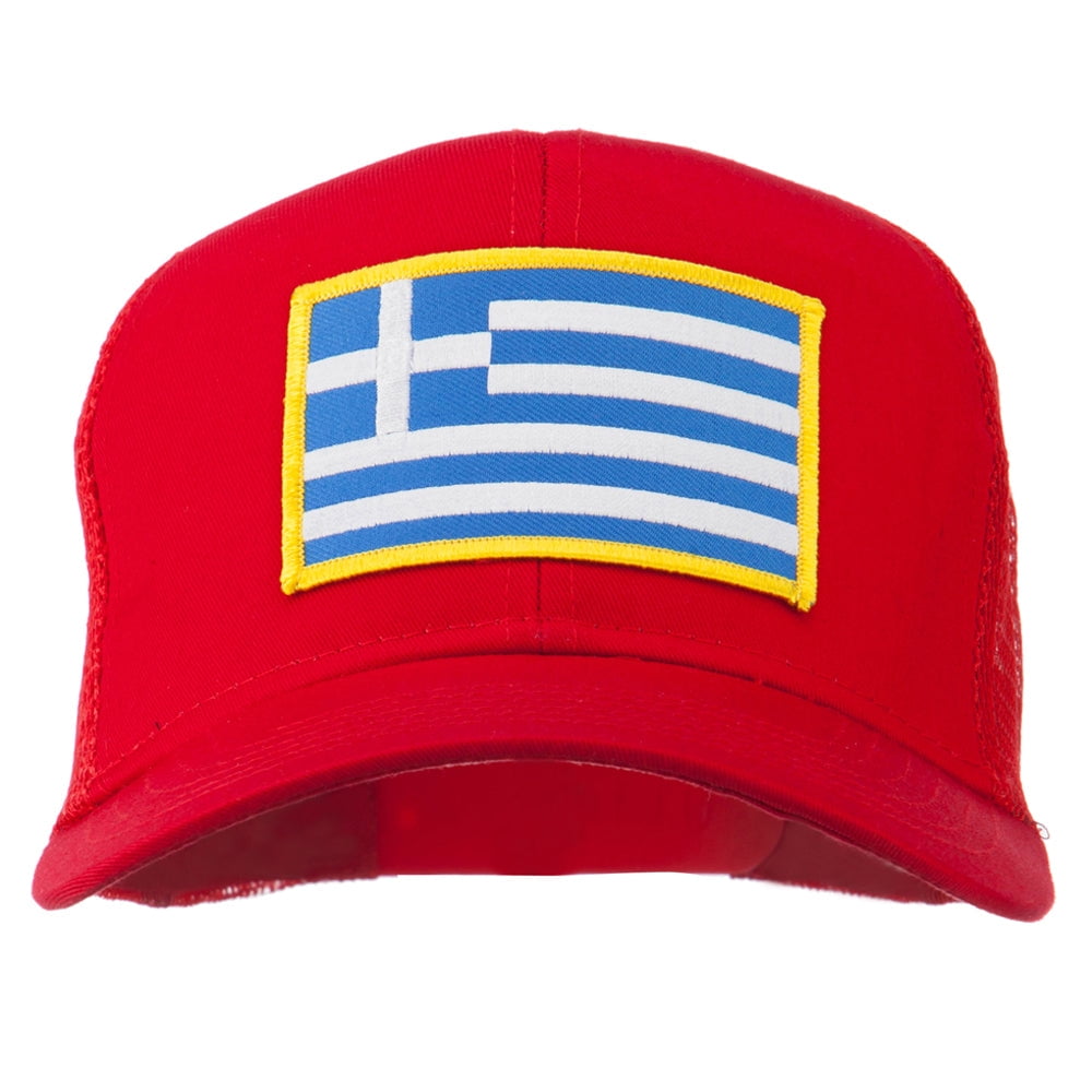 Greece Flag Patched Mesh Cap - Red OSFM - Walmart.com