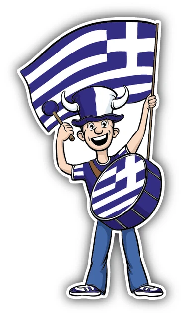 Greece Flag Sport Fan Car Sticker Phone Decal Water Bottle Stickers Car ...