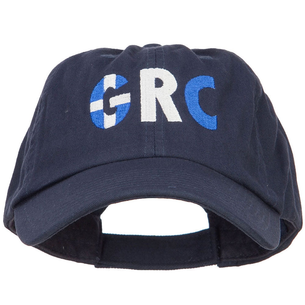 Greece GRC Flag Embroidered Low Profile Cap - Navy OSFM - Walmart.com
