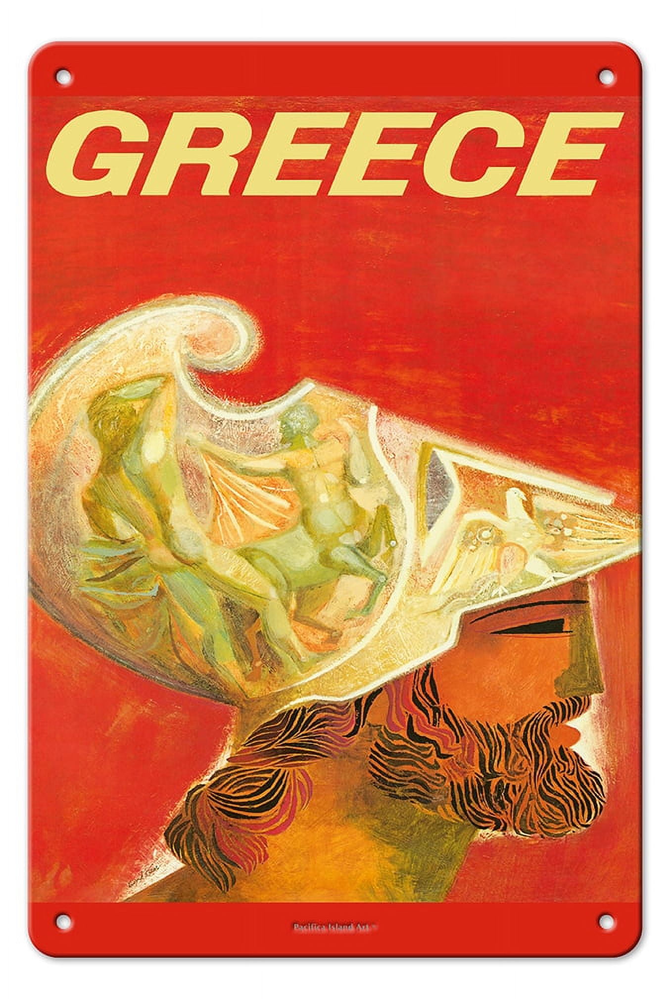 Greece - Greek Warrior - Vintage Travel Poster by David Klein c.1960s ...