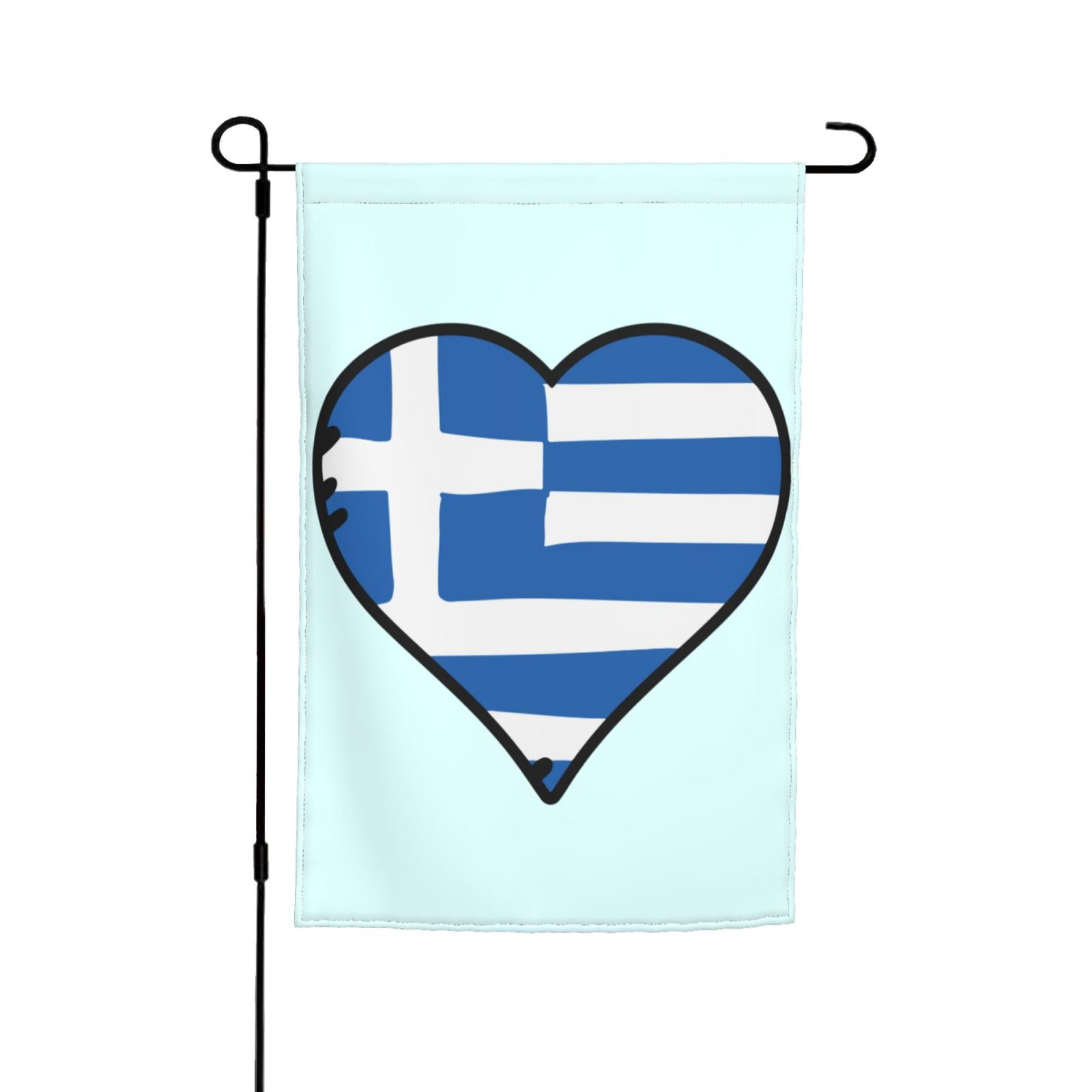 Greece Heart Greek Flag Sticker Garden Flag 12x18 Inch, Double Sided ...