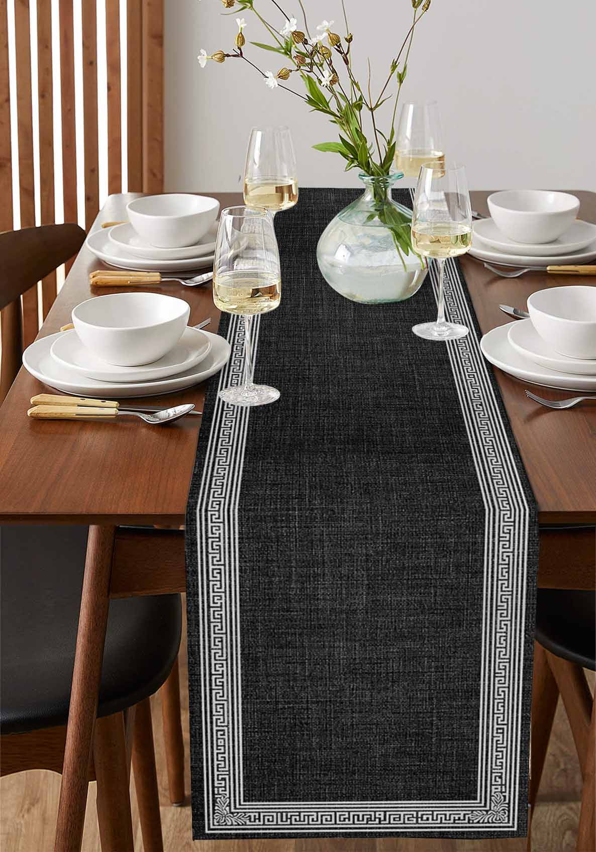 Black White Table Runner