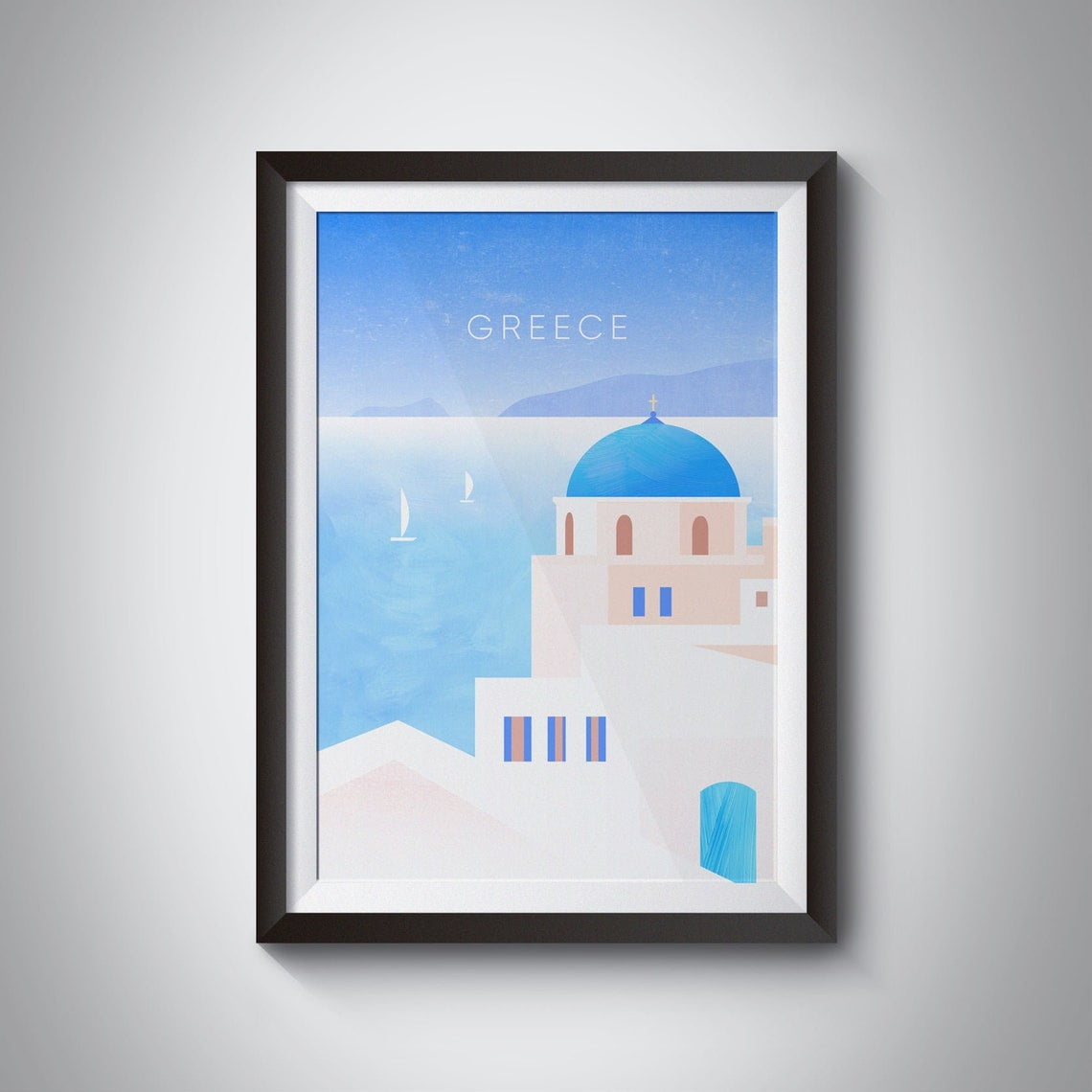 Greece Minimal Travel Poster, Greek Islands, Simple Print, Greek ...