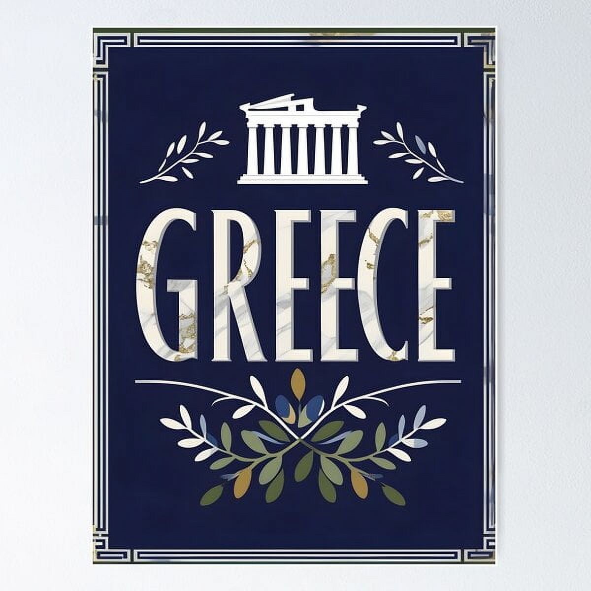 Greece Minimalist Poster | Modern Travel Art Print Of Santorini ...