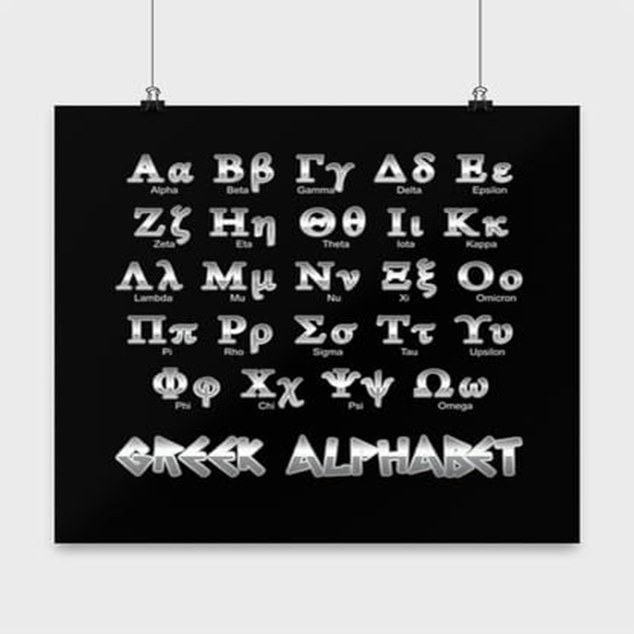 Greek Alphabet Wall Art Poster - 13x13in Opa Gift for Home Decor ...