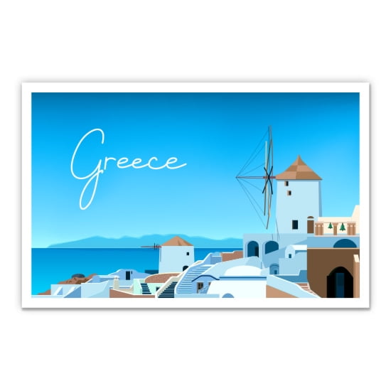 Greece Pretty Scenic Island - 5" Vinyl Sticker - For Car Laptop I-Pad ...
