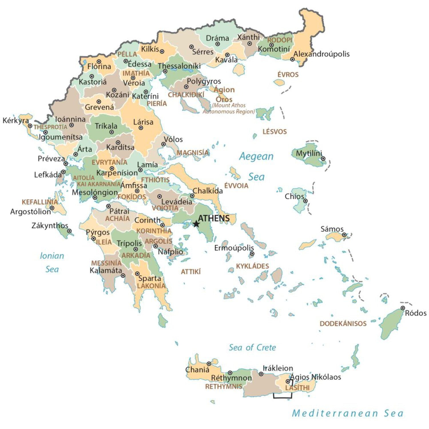 Greece Province Map GLOSSY POSTER PICTURE PHOTO PRINT BANNER ...