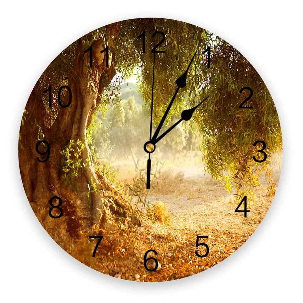 Greece Santorini Blue Roof Church Wall Clock Modern Design Clocks Wall ...