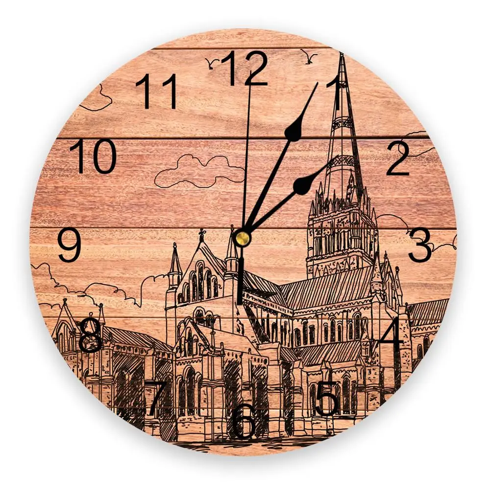 Greece Santorini Blue Roof Church Wall Clock Modern Design Clocks Wall ...