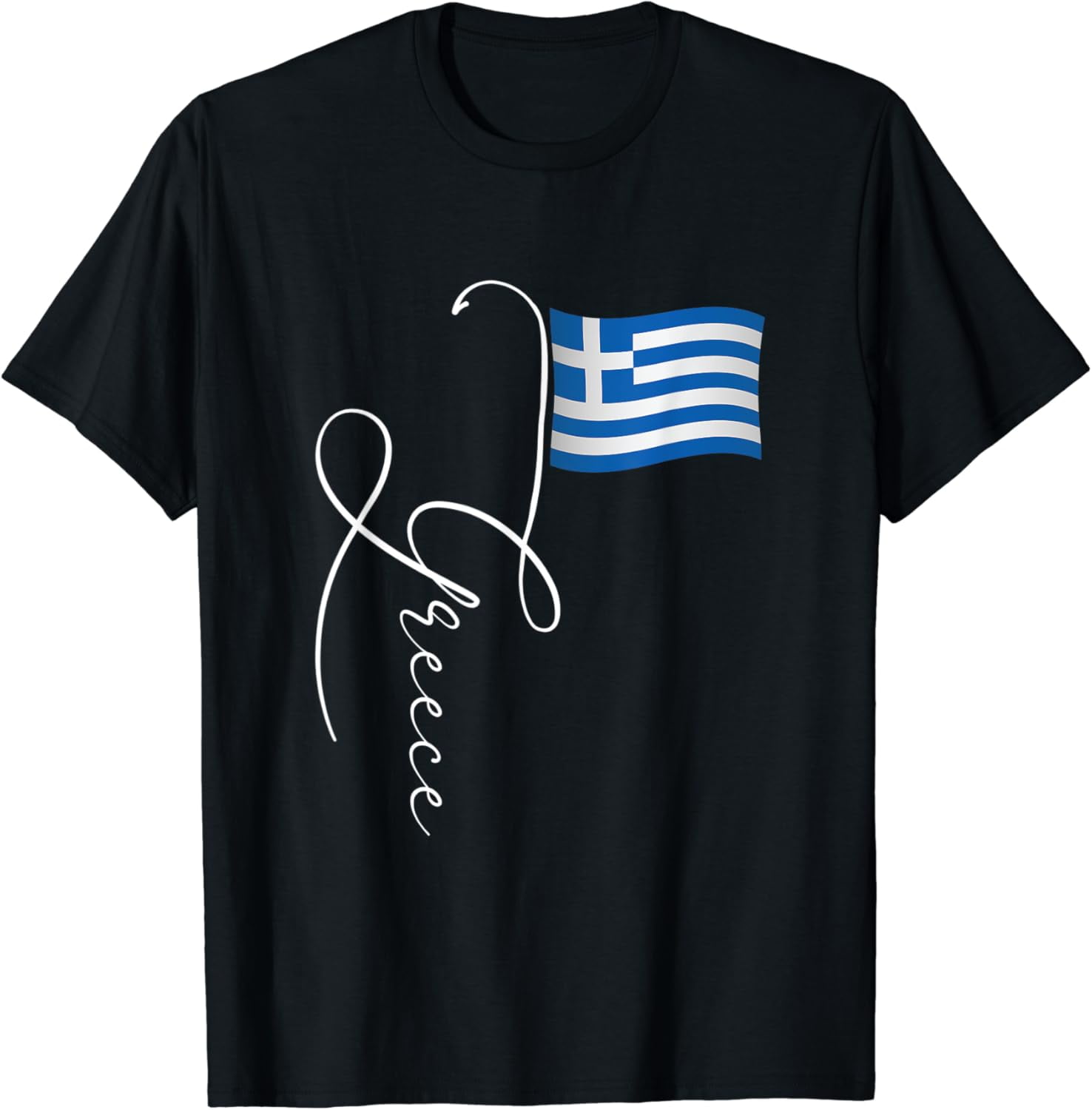 Greece Signature Flag Pole - Elegant Patriotic Greek Flag T-Shirt ...