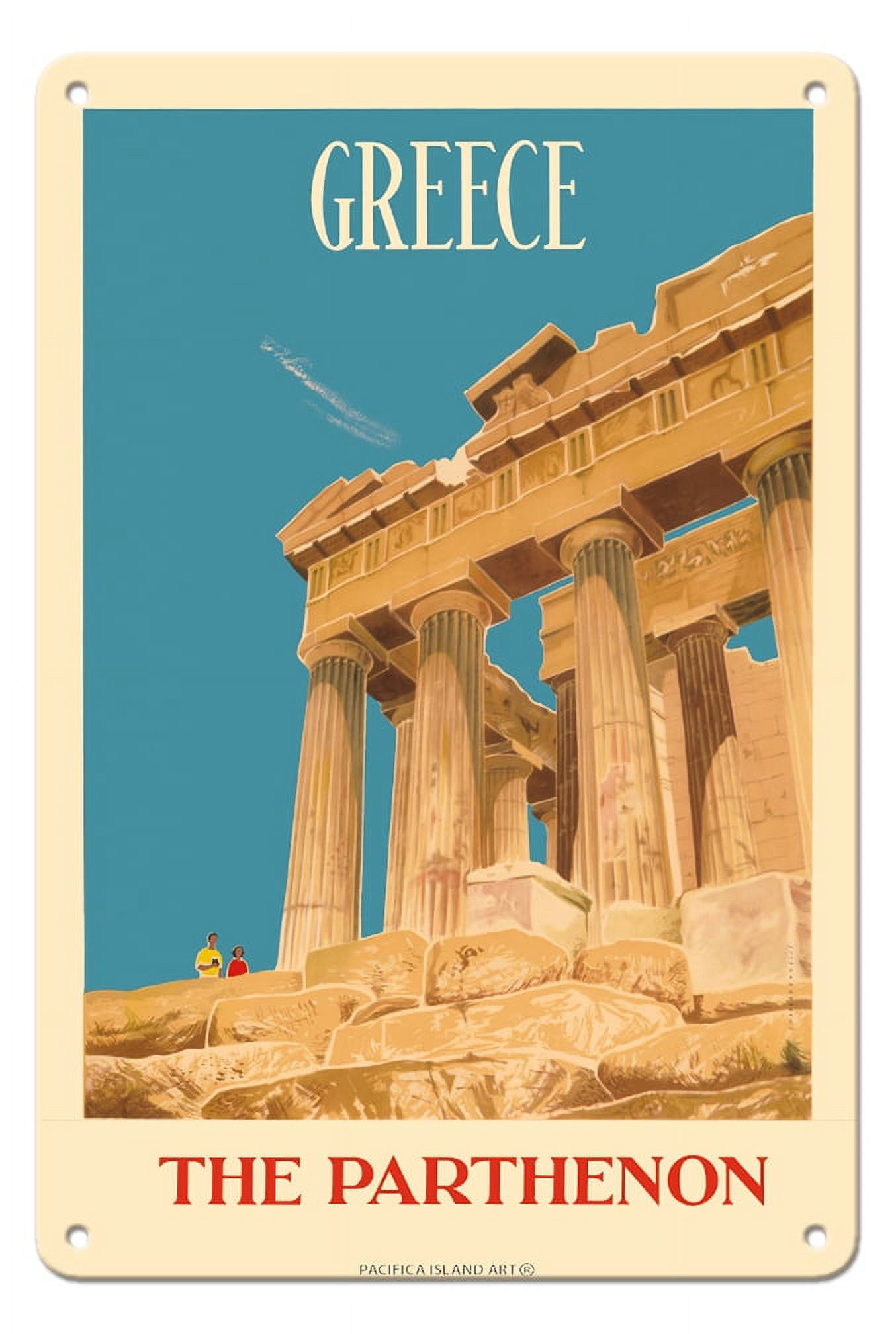 Greece - The Parthenon - Temple of Athena - Vintage Travel Poster by ...