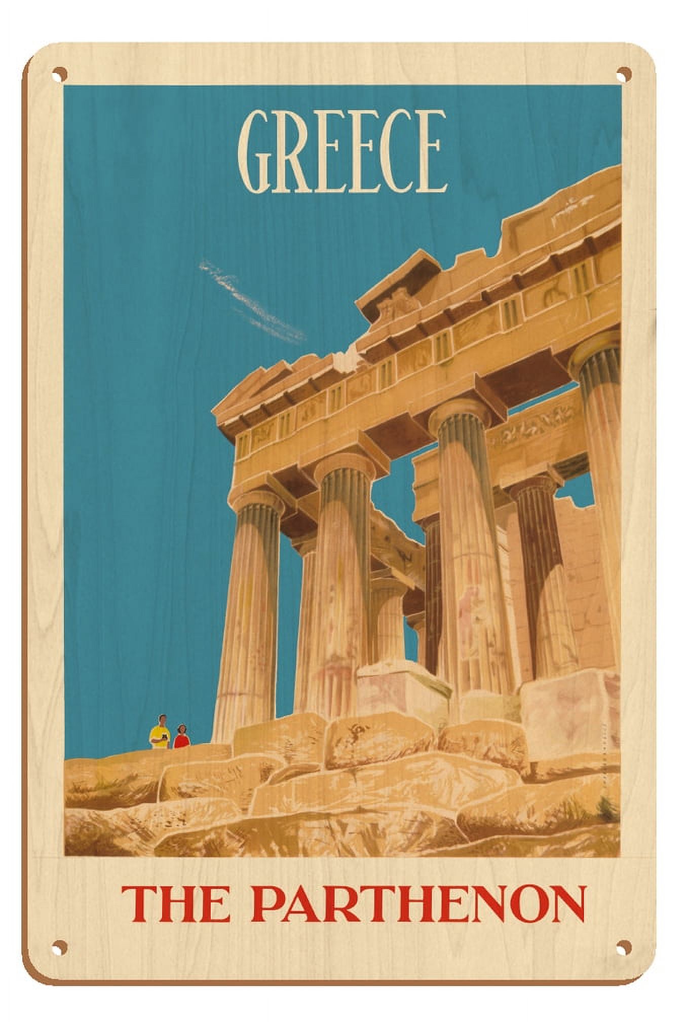 Greece - The Parthenon - Temple of Athena - Vintage Travel Poster by ...