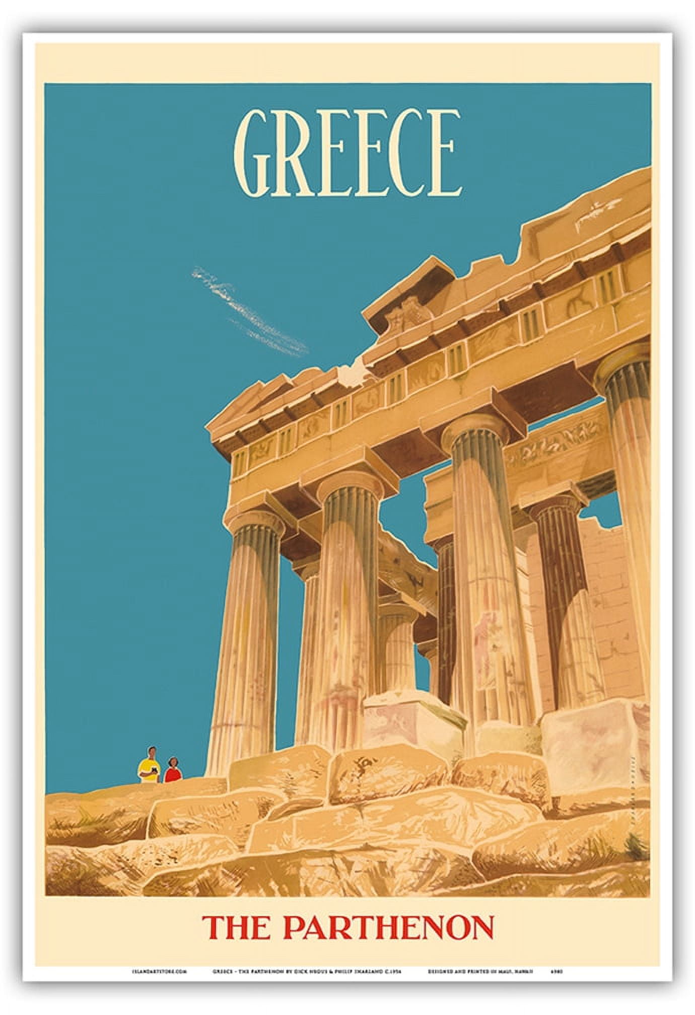 Greece - The Parthenon - Temple of Athena - Vintage Travel Poster by ...