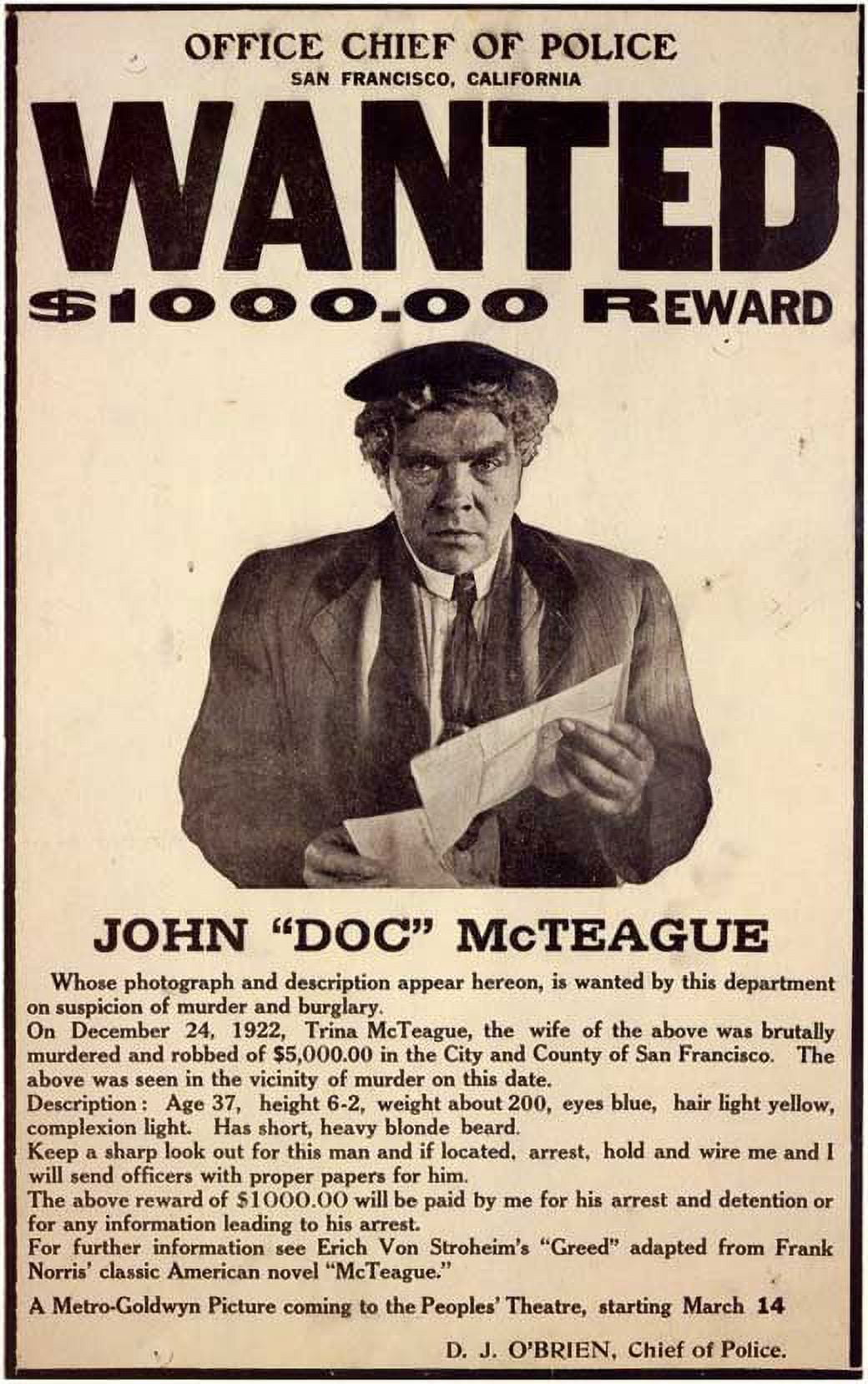 Greed - movie POSTER (Style B) (11" x 17") (1925) - Walmart.com