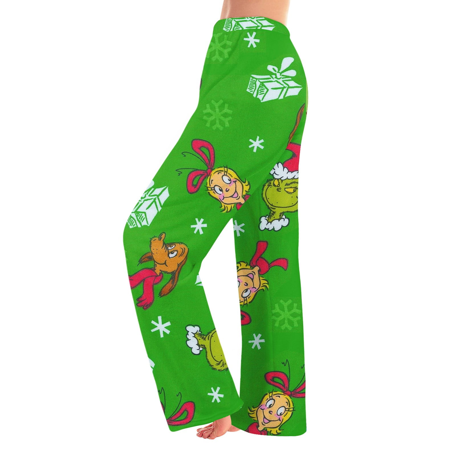 Greeinch Family Christmas Pajamas Pants, Merry Christma Face Fleece ...
