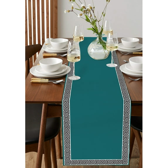 Greek Abstract Inspired Key Pattern Table Runner 13x36in Non-Slip ...
