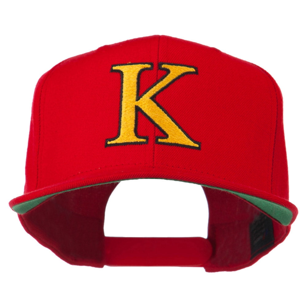 Greek Alphabet KAPPA Embroidered Flat Bill Cap - Red OSFM - Walmart.com