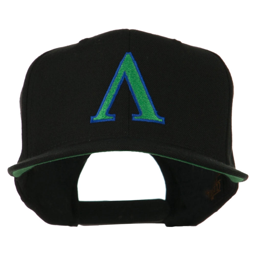 Greek Alphabet Lambda Embroidered Flat Bill Cap - Black OSFM - Walmart.com