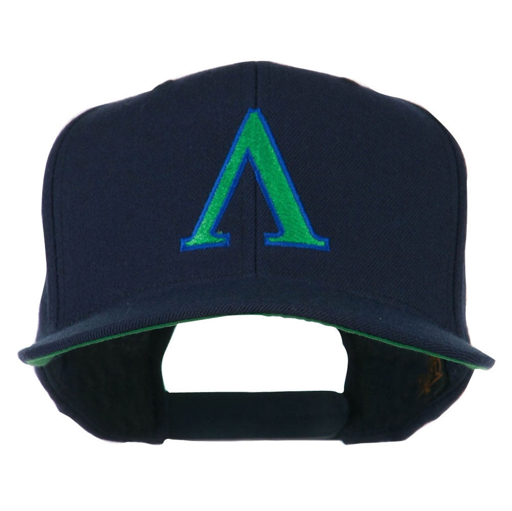 Greek Alphabet Lambda Embroidered Flat Bill Cap - Navy OSFM - Walmart.com