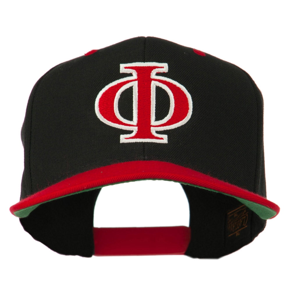 Greek Alphabet PHI Embroidered Cap - Black Red OSFM - Walmart.com