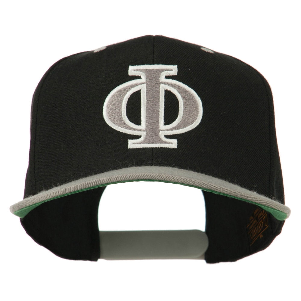 Greek Alphabet PHI Embroidered Cap - Black Silver OSFM - Walmart.com