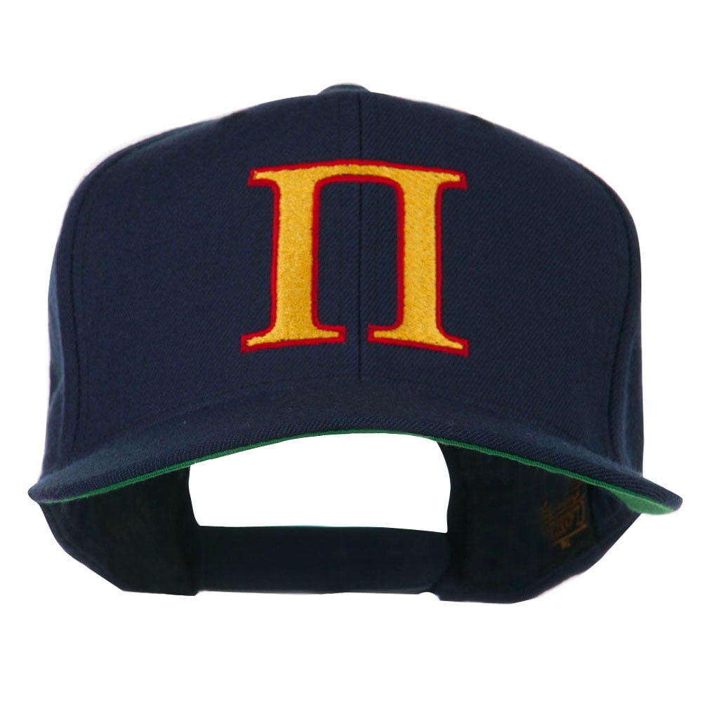 Greek Alphabet PI Embroidered Flat Bill Cap - Navy OSFM - Walmart.com