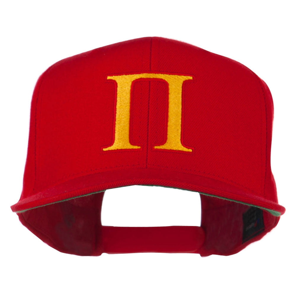 Greek Alphabet PI Embroidered Flat Bill Cap - Red OSFM - Walmart.com