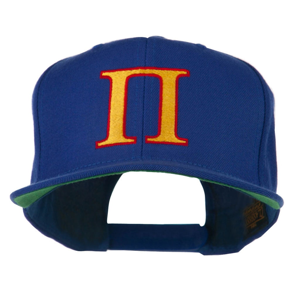 Greek Alphabet PI Embroidered Flat Bill Cap - Royal OSFM - Walmart.com