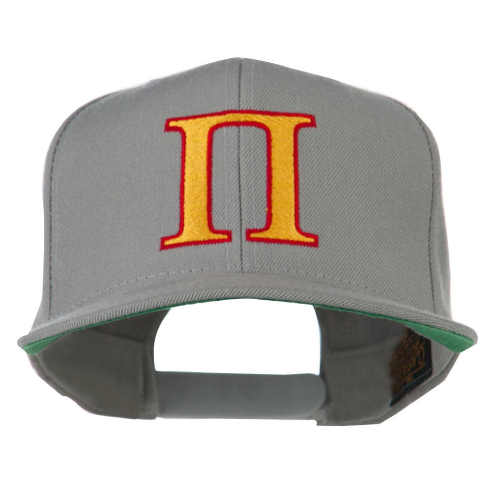 Greek Alphabet PI Embroidered Flat Bill Cap - Silver OSFM - Walmart.com