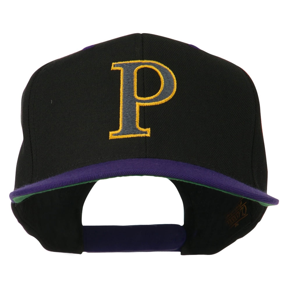Greek Alphabet RHO Embroidered Two Tone Cap - Black Purple OSFM ...
