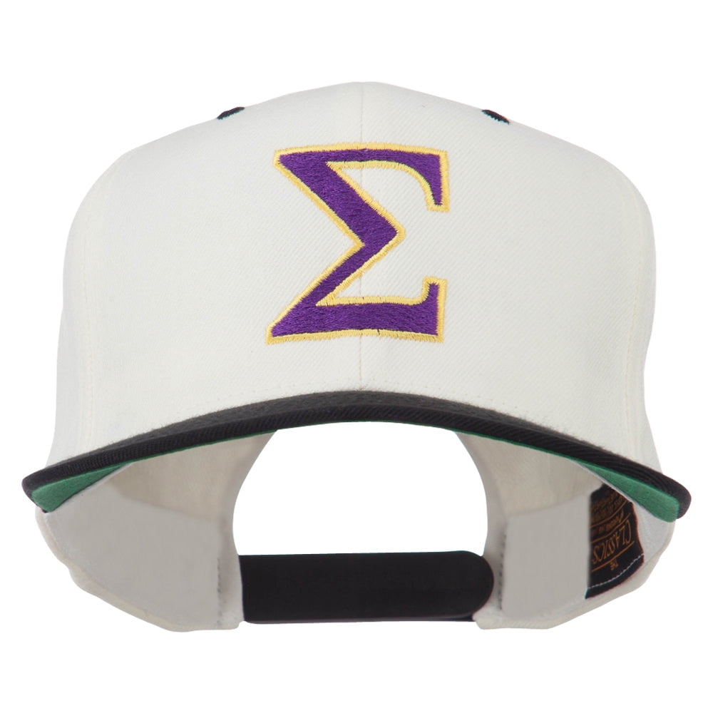 Greek Alphabet SIGMA Embroidered Two Tone Cap - Natural Black OSFM ...
