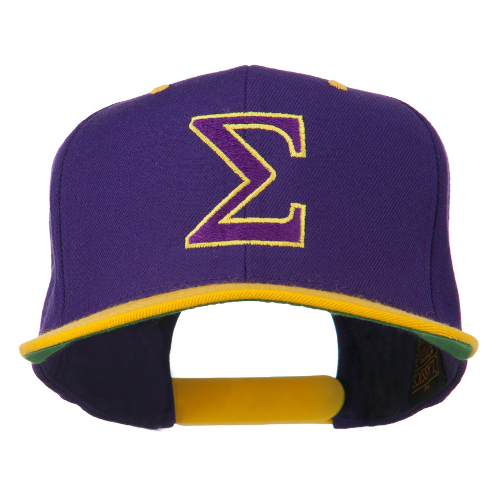 Greek Alphabet SIGMA Embroidered Two Tone Cap - Purple Gold OSFM ...