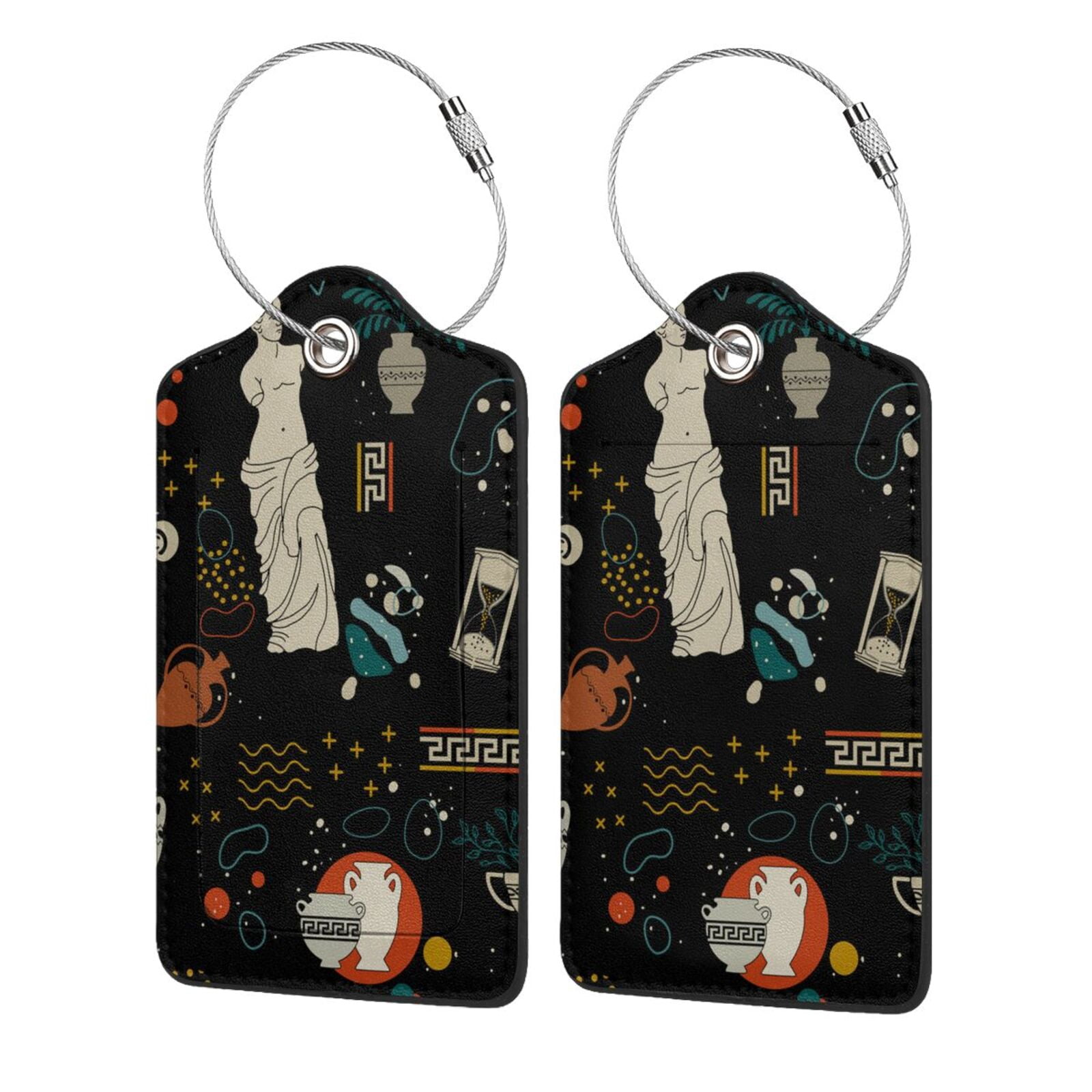 Greek Antique Statues Luggage Tag for Suitcase 2 Pack Leather Travel ...