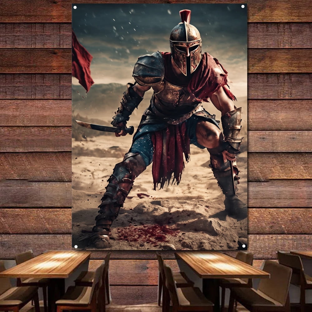 Greek Armor Samurai Tapestry Wall Art Banner & Flag 38" x 57" Retro ...