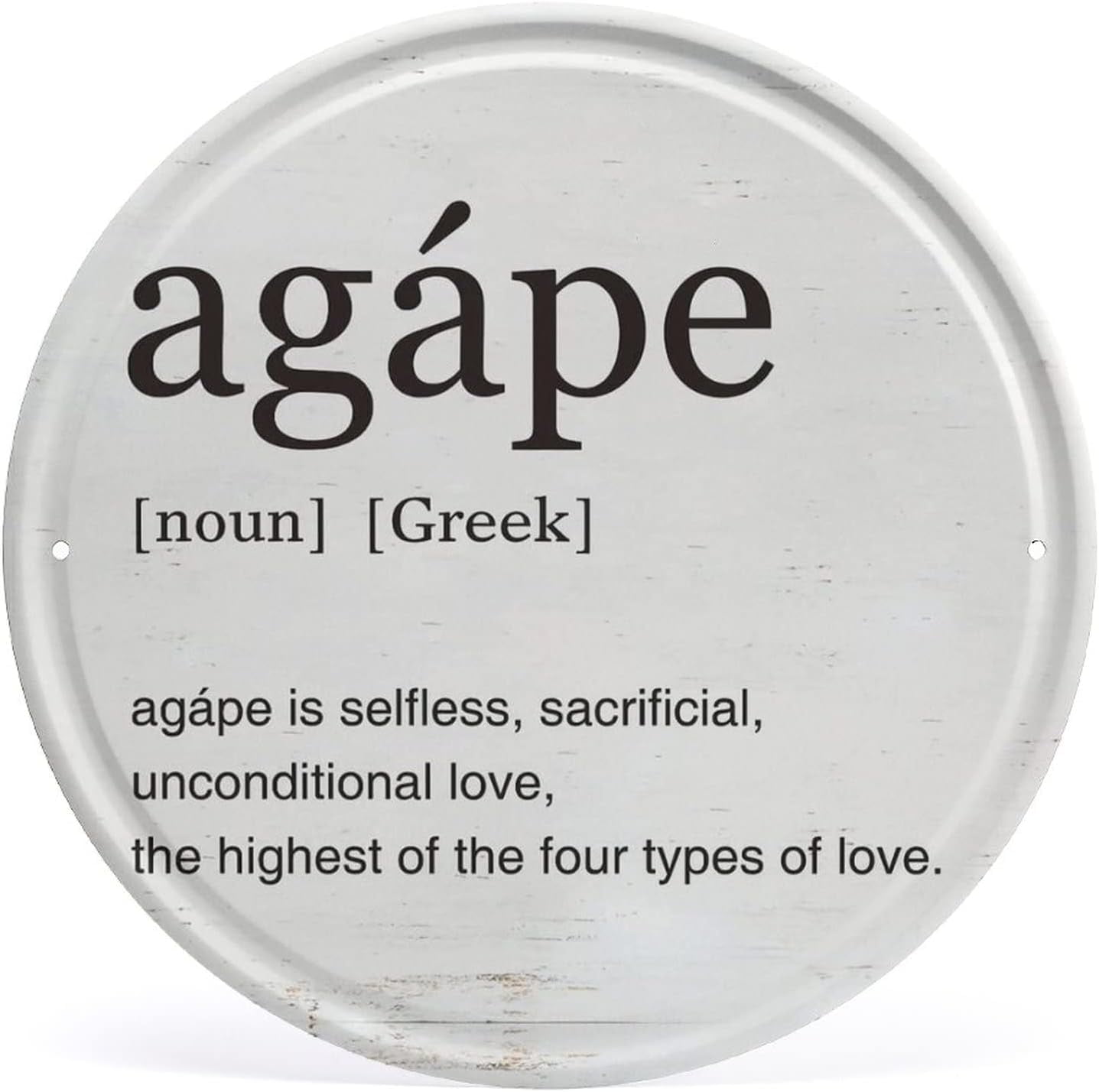 Greek Art Agape Definition Round Metal Tin Sign Anniversary Home Office ...