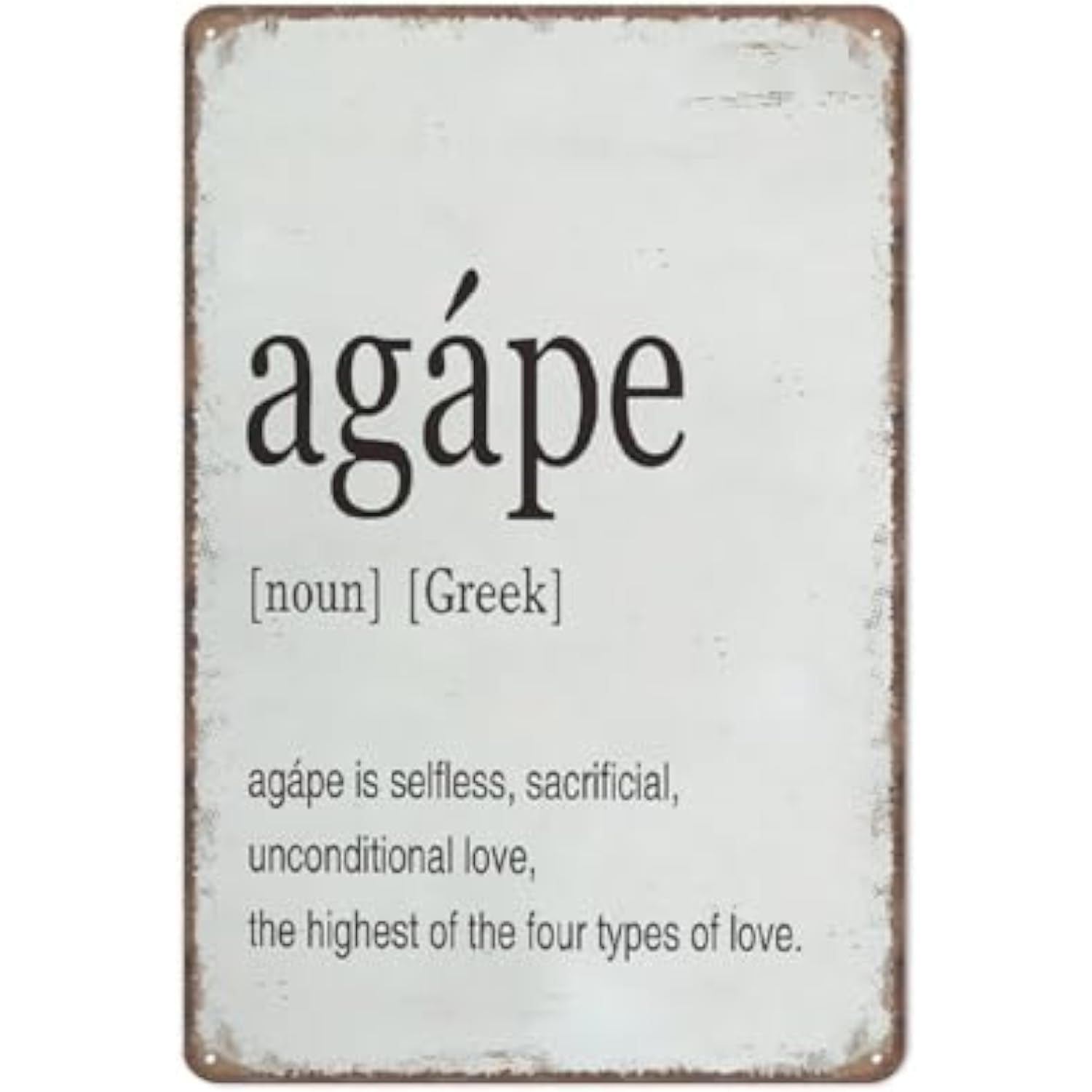 Greek Art Agape Definition Sign Home Office Decor Funny Metal Poster ...