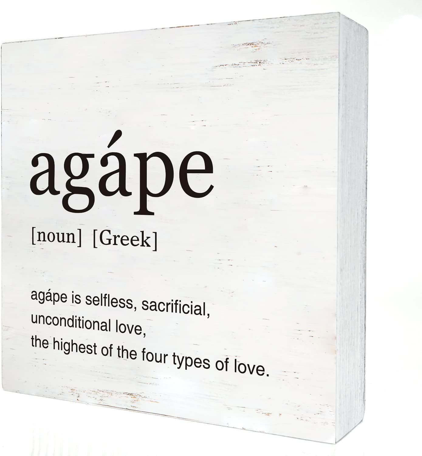 Greek Art Agape Definition Wood Box Sign Home Office Decor Anniversary ...