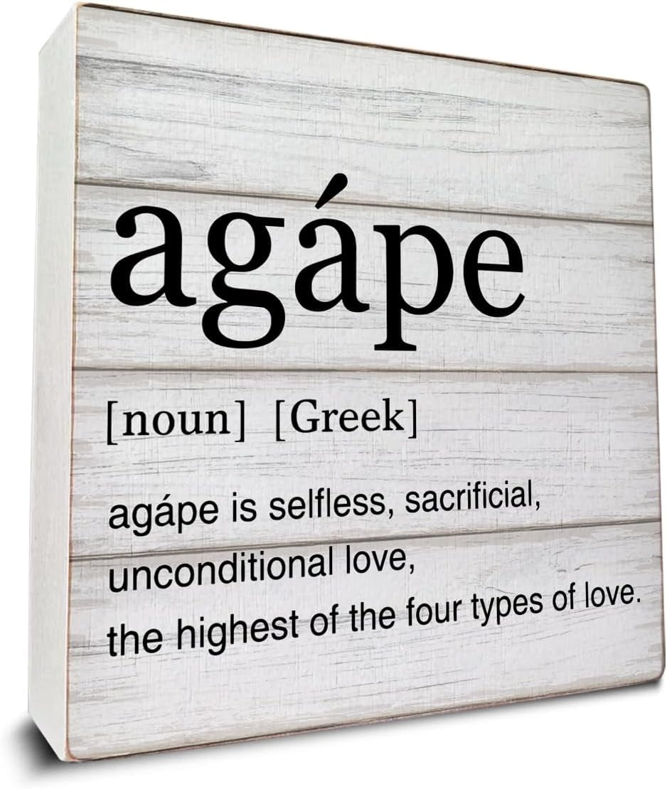 Greek Art Agape Definition Wooden Box Sign Desk Decorative Wooden Sign ...